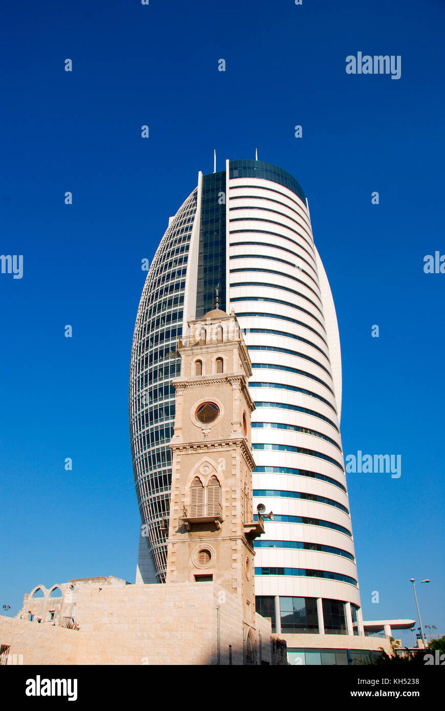 Israel, Haifa, Downtown, The Sail Tower modern high-rise building ...