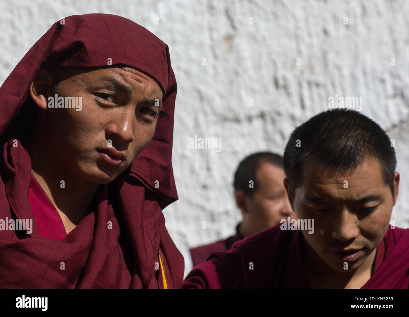 Monks in Rongwo monastery, Tongren County, Longwu, China Stock Photo ...