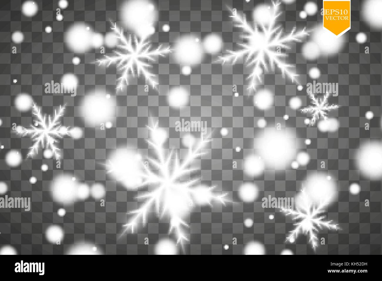 Shine white snowflake with glitter isolated on transparent background ...