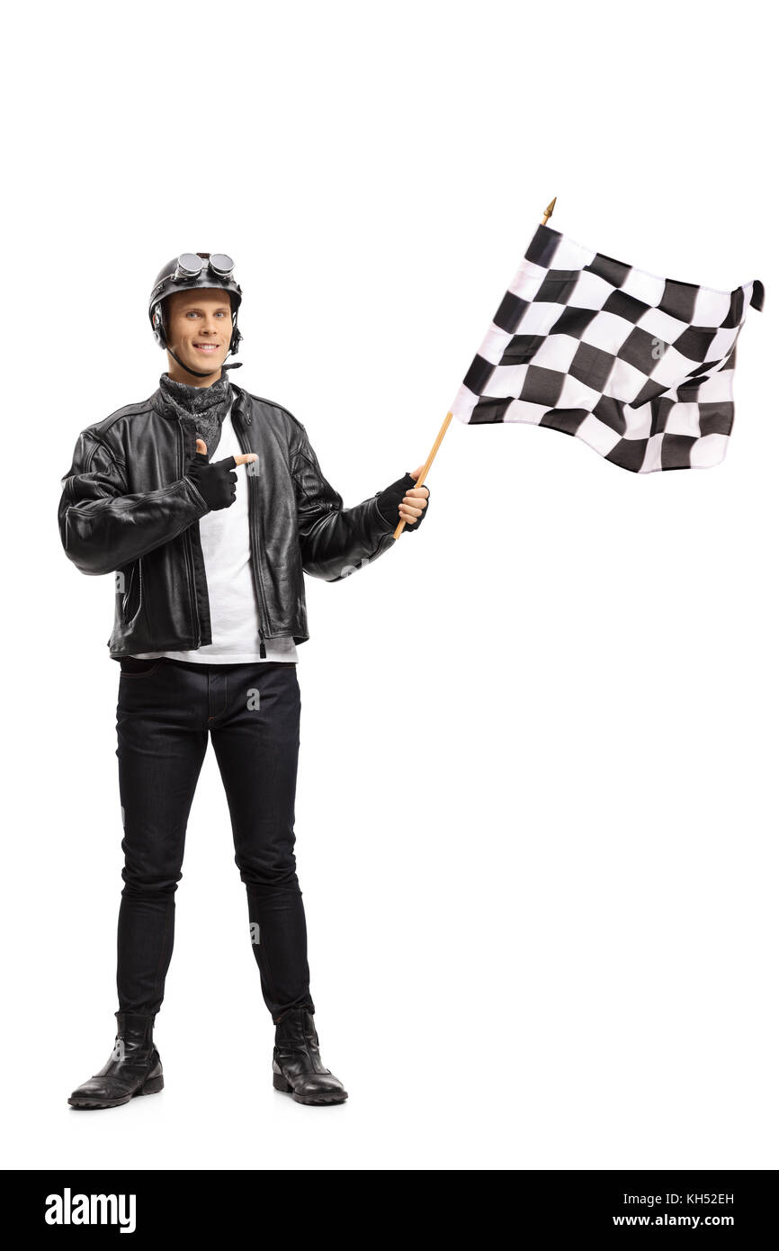 Man waving checkered flag hi-res stock photography and images - Alamy