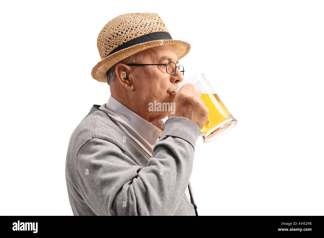 Old man drinking pint beer hi-res stock photography and images - Alamy