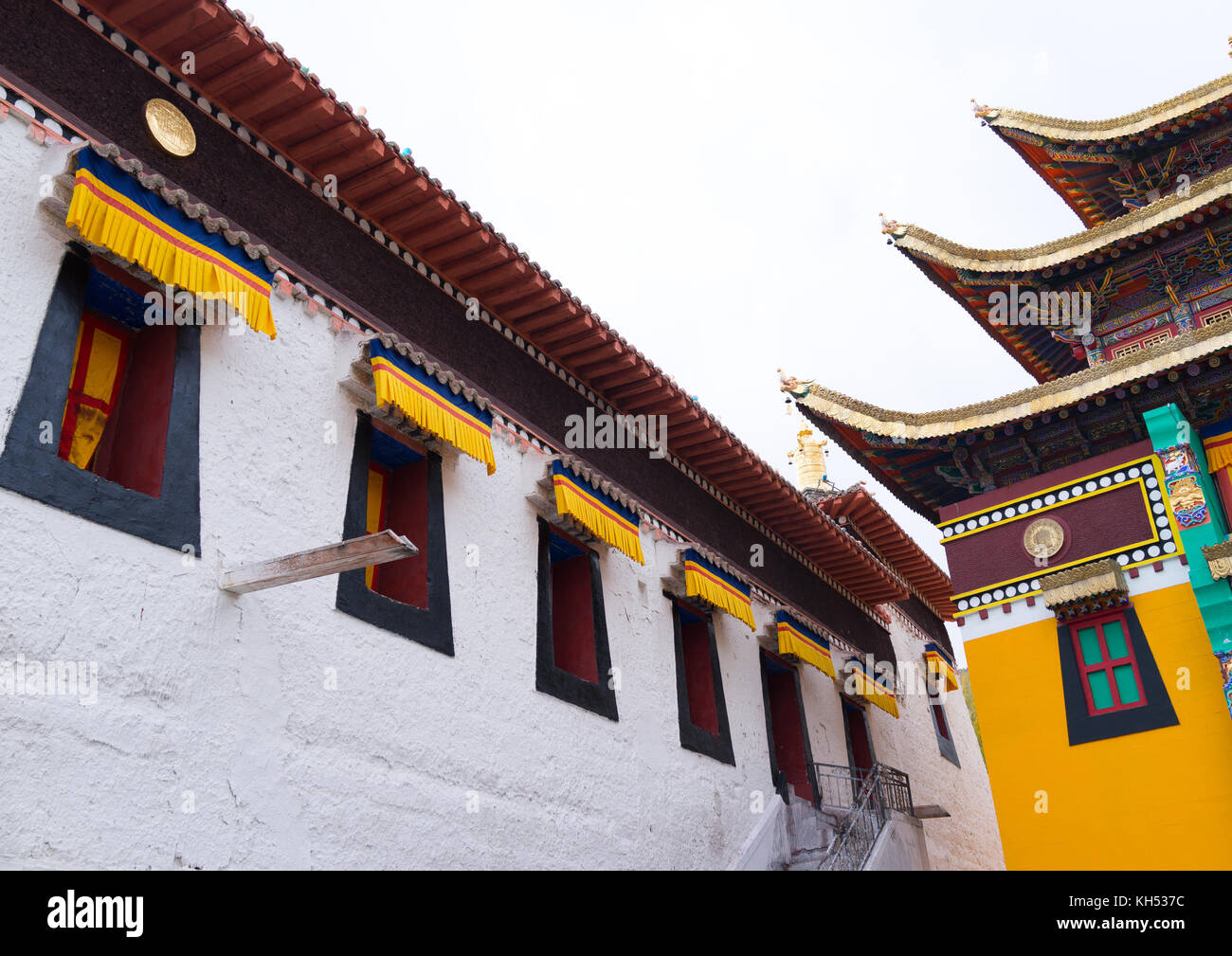 Temple in Rongwo monastery, Tongren County, Longwu, China Stock Photo ...