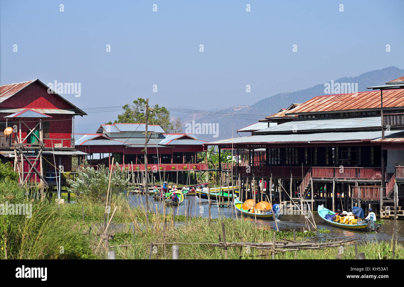 Tourist in long boats, Inle Lake, Myanmar, Burma Stock Photo - Alamy