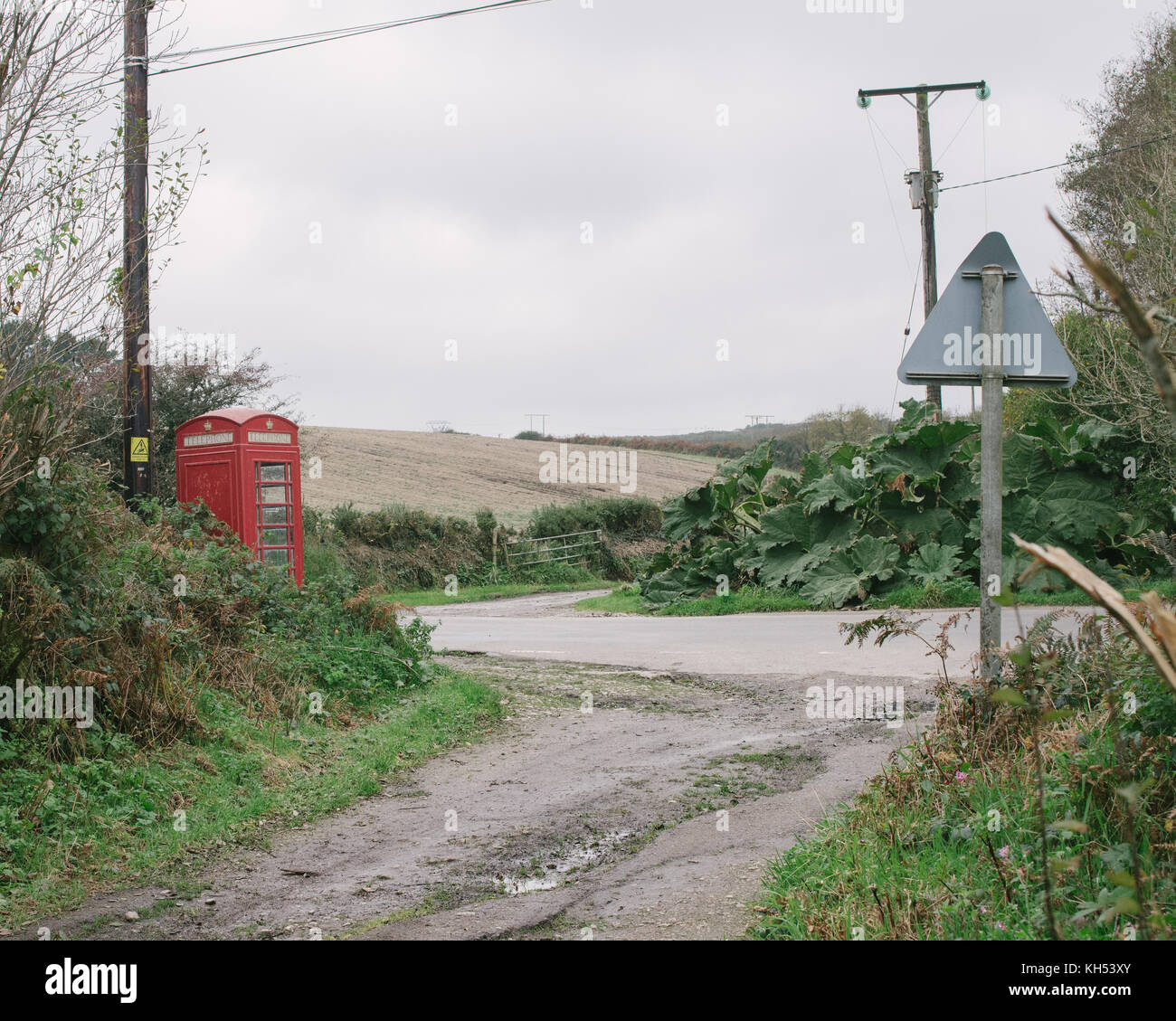 A traditional British Phone Box in Cornwall Stock Photo - Alamy