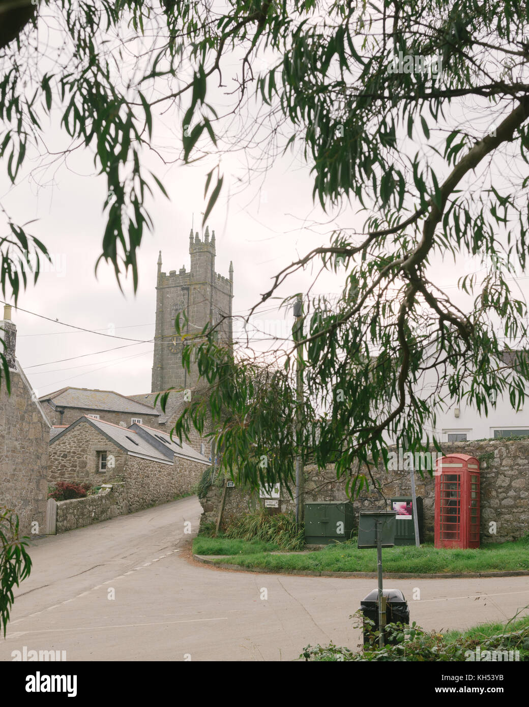A traditional British Phone Box in Cornwall Stock Photo - Alamy