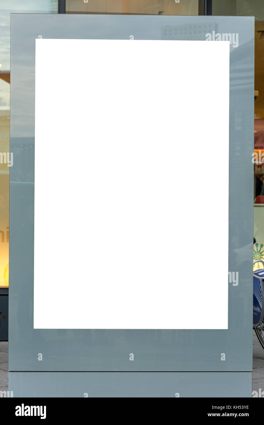 A blank ad space sign isolated in the street Stock Photo - Alamy