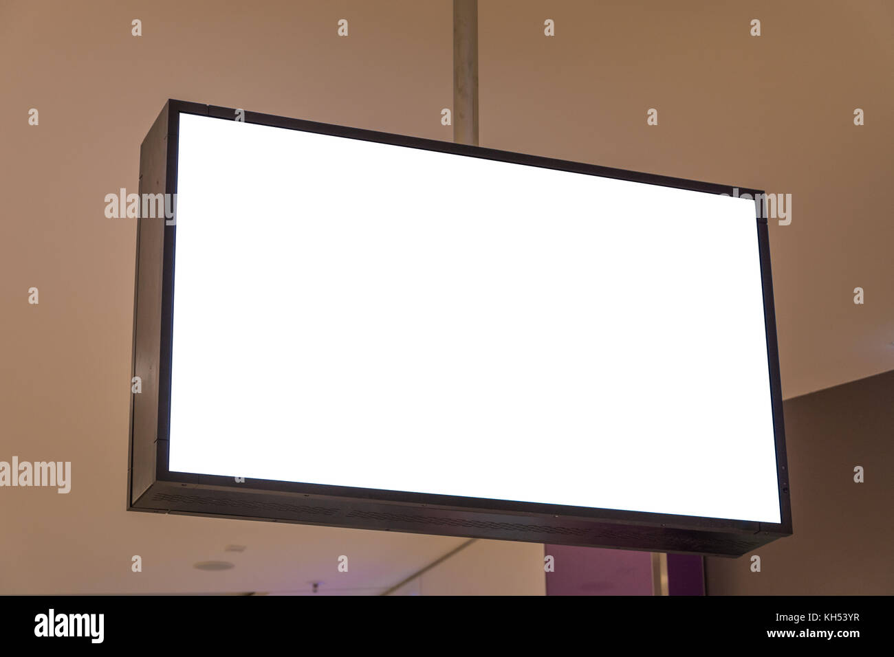 A blank ad space screen isolated in a mall Stock Photo - Alamy