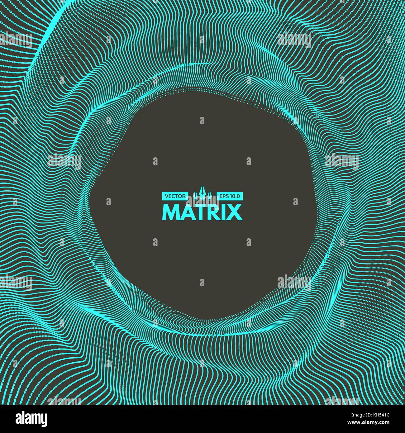 Tunnel. Array with Dynamic Particles. Futuristic Style. Cyberspace Grid. 3D Vector Illustration ...