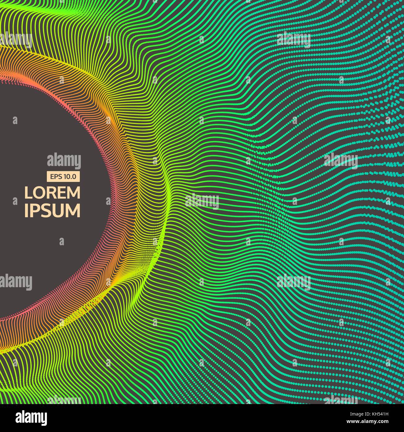 Tunnel. Array with Dynamic Particles. Futuristic Style. Cyberspace Grid. 3D Vector Illustration ...