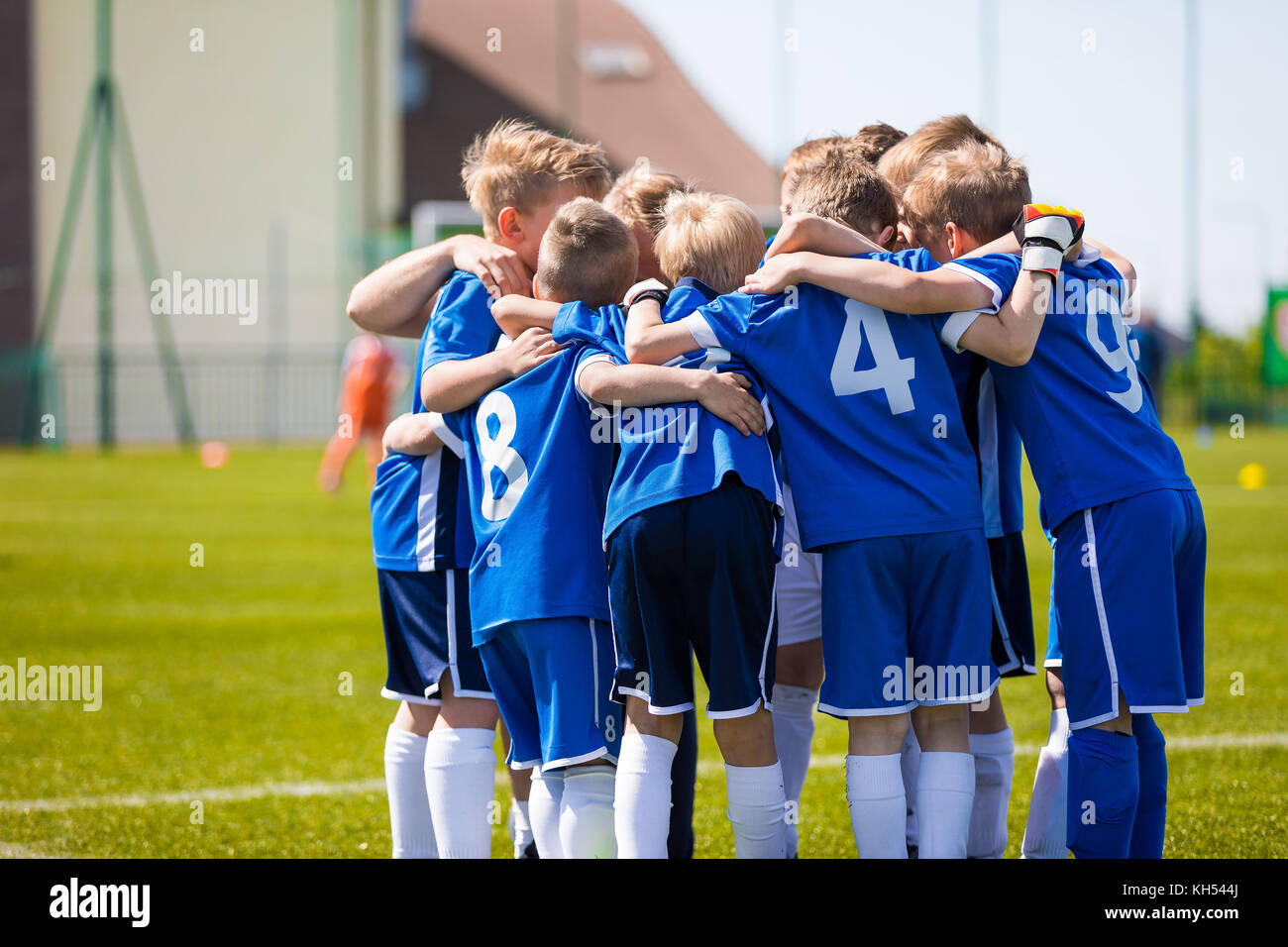 Kids Play Sports. Children Sports Team United Ready to Play Game ...