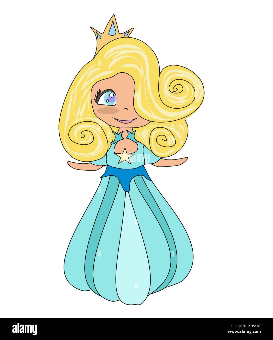 Cute princess - doodle isolated illustration Stock Vector Image & Art ...