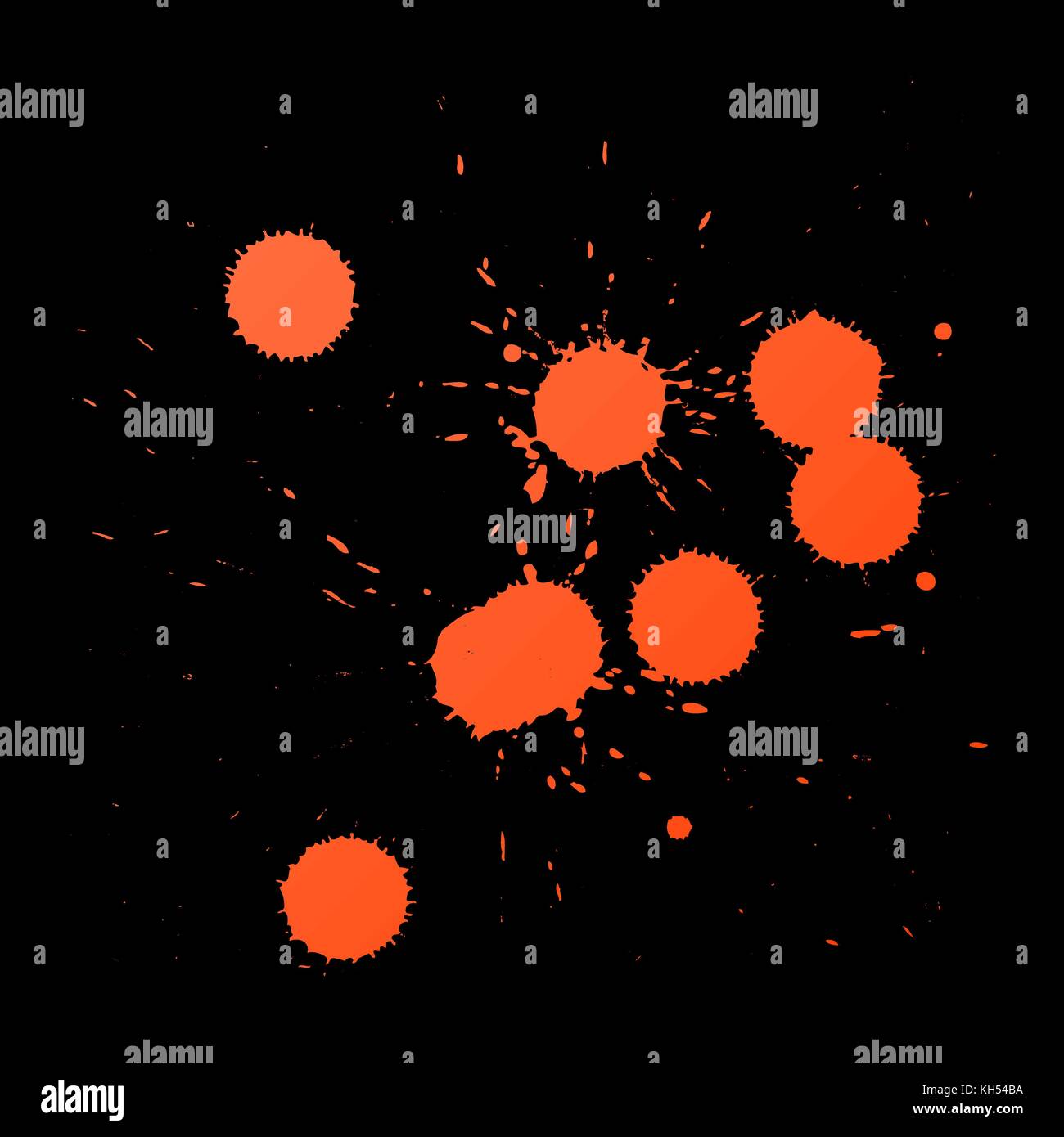 vector red orange realistic traces of paintball shots splashes and ...