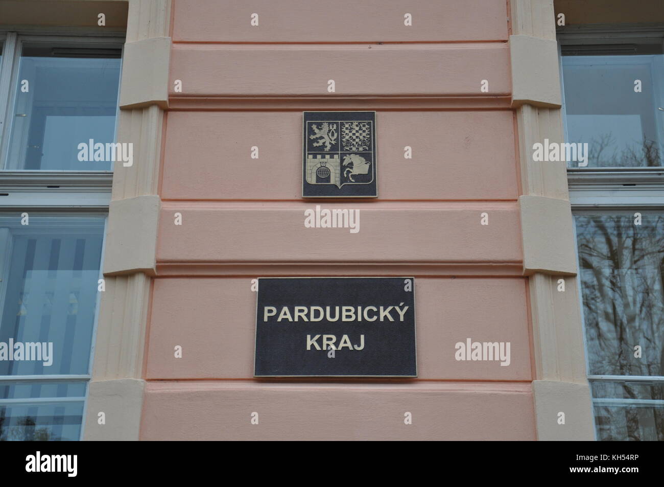 Regional Authority, Pardubice, Pardubice Region, inscription, sign Stock Photo - Alamy