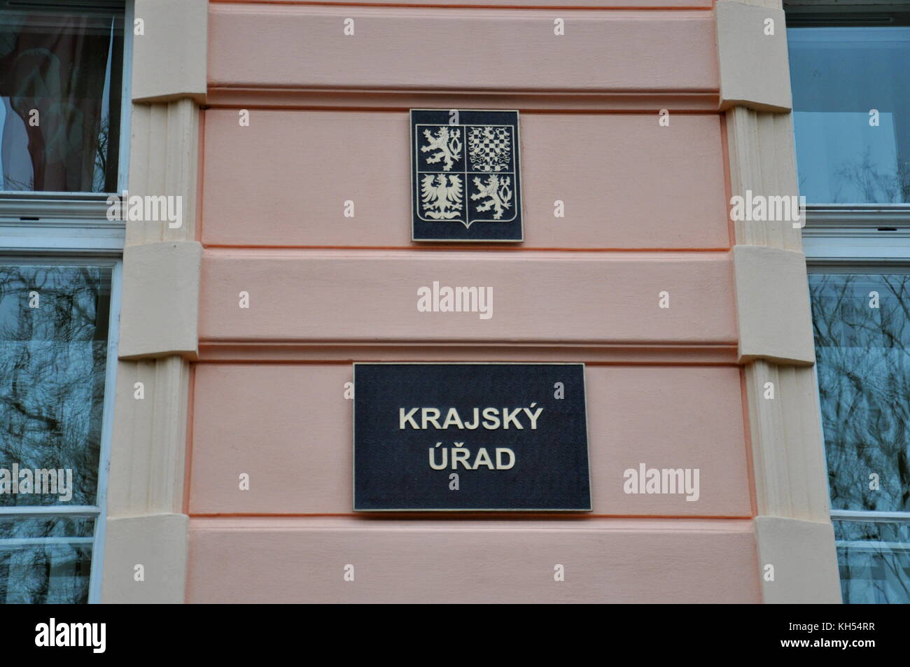 Regional Authority, Pardubice, Pardubice Region, inscription, sign Stock Photo - Alamy