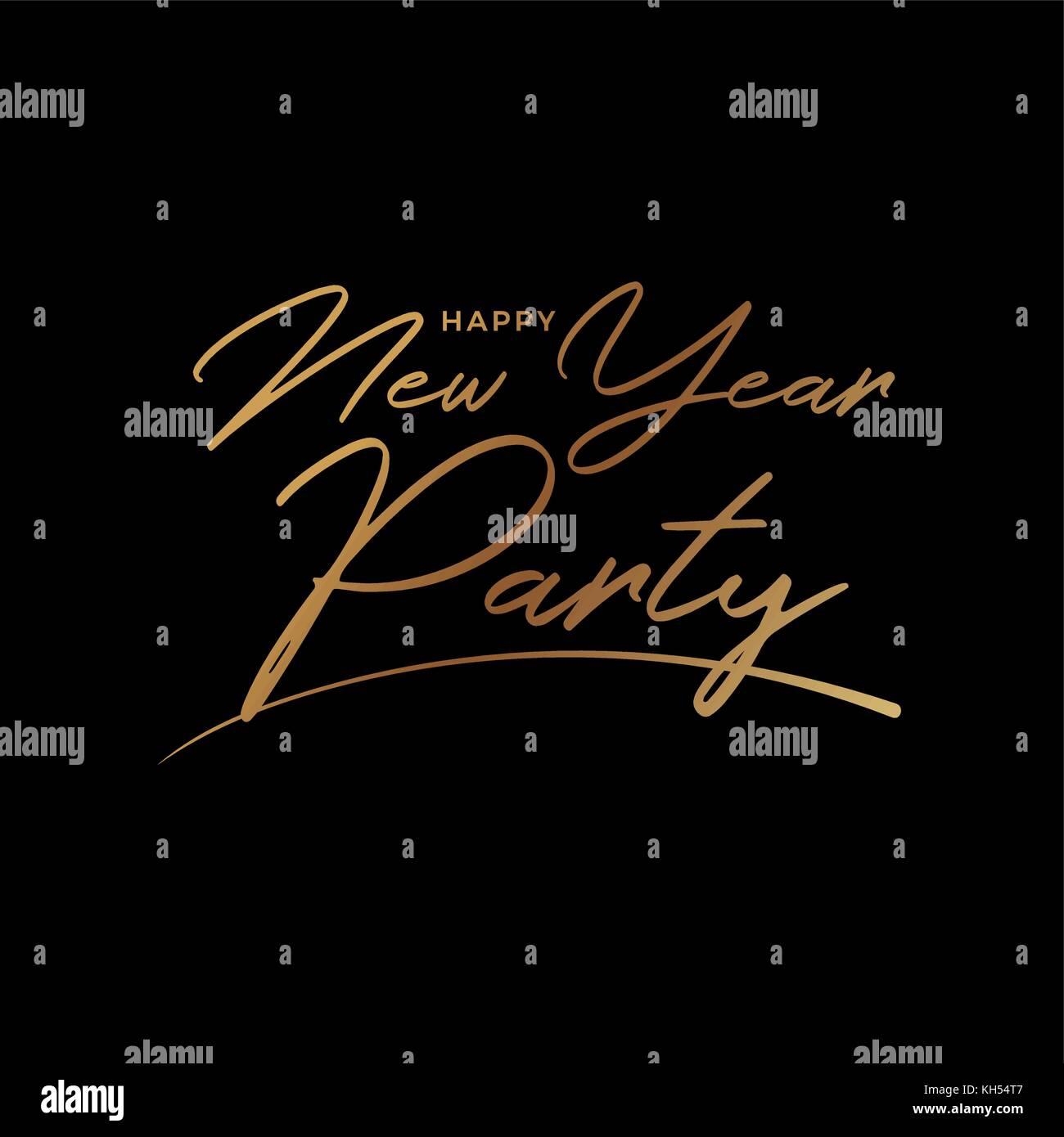 Golden New Year Party text. Seasonal greeting card design Stock Vector ...