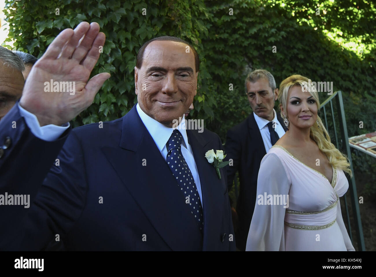 Silvio Berlusconi and his partner Francesca Pascale attend the wedding of her sister Marianna ...