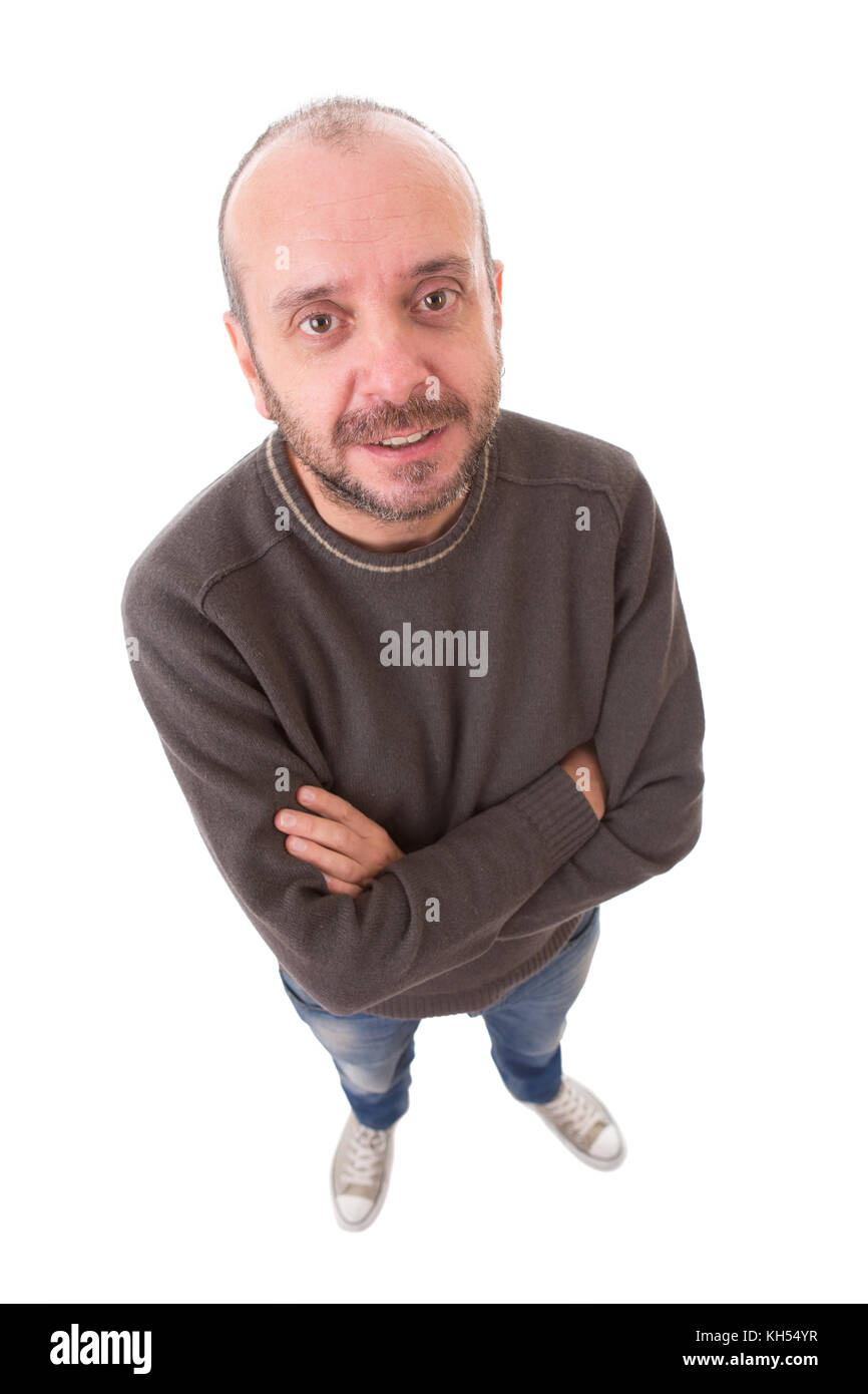 young casual man full body in a white background Stock Photo - Alamy