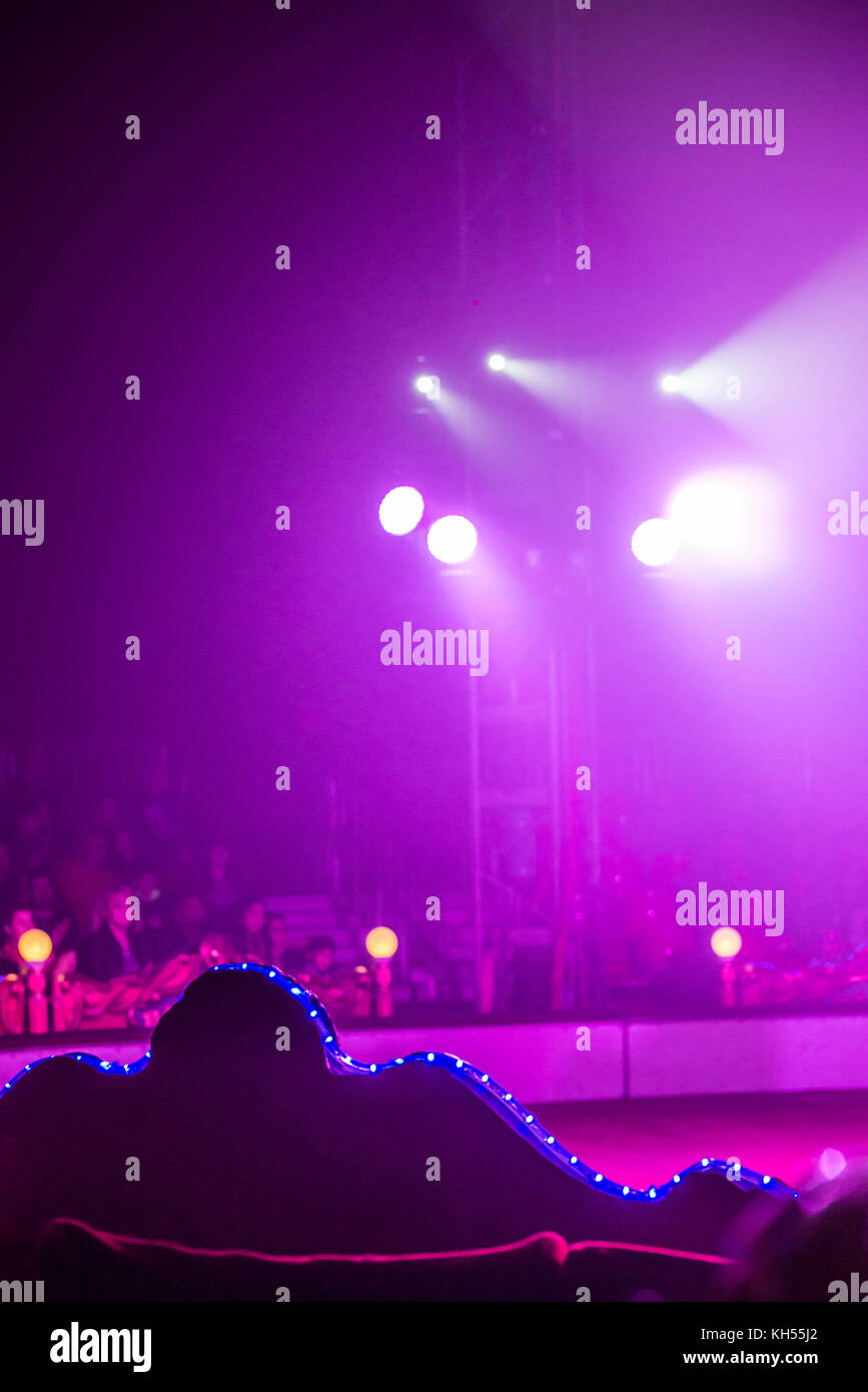 Lights on the stage in circus Stock Photo - Alamy