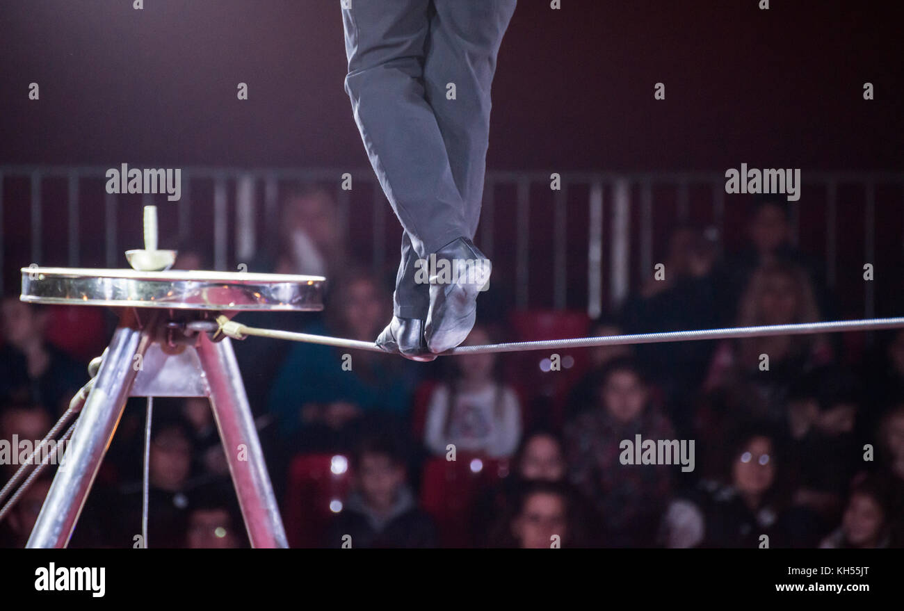 Tightrope walk circus hi-res stock photography and images - Alamy