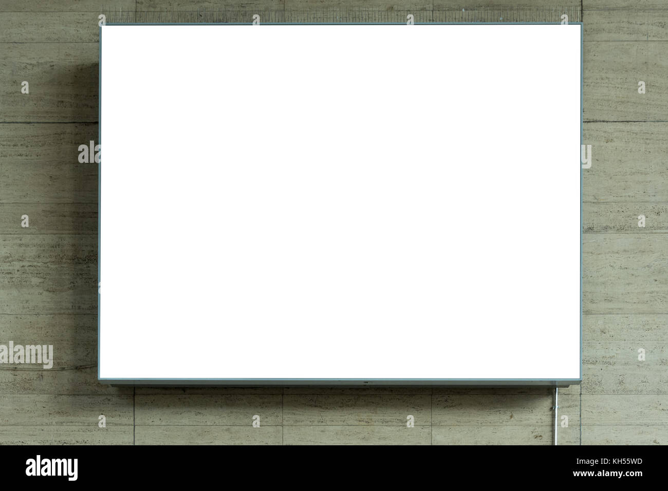 Blank ad space sign on stone wall from the front Stock Photo - Alamy