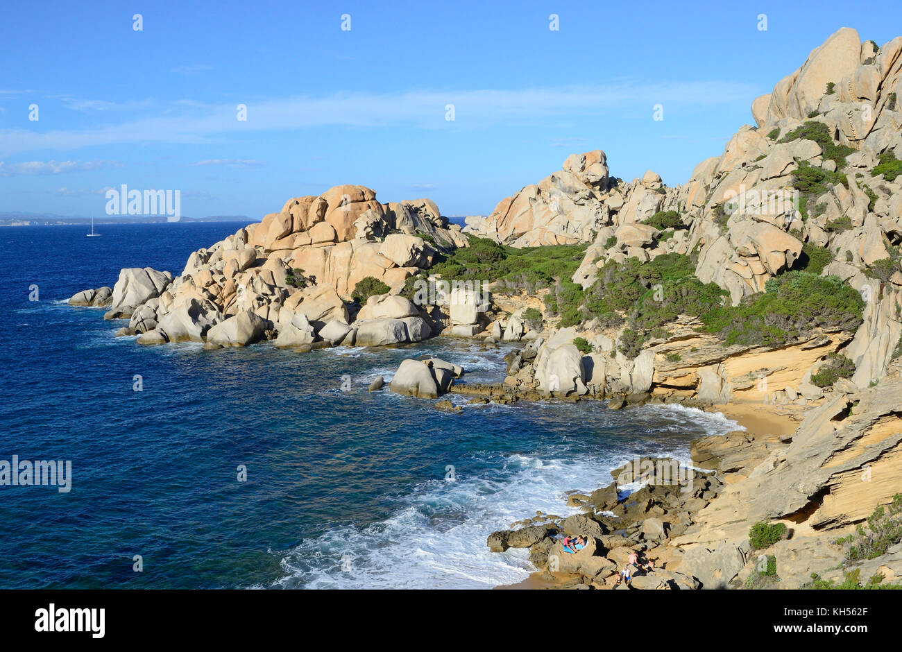 sea in cala spinosa bay, Capo Testa, Sardinia, Italy Stock Photo - Alamy