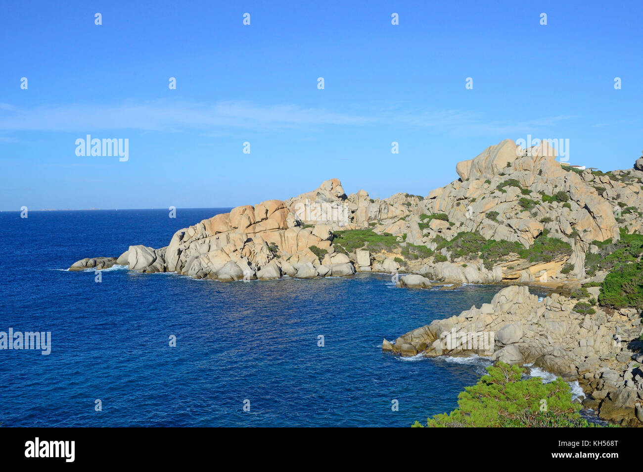 sea in cala spinosa bay, Capo Testa, Sardinia, Italy Stock Photo - Alamy