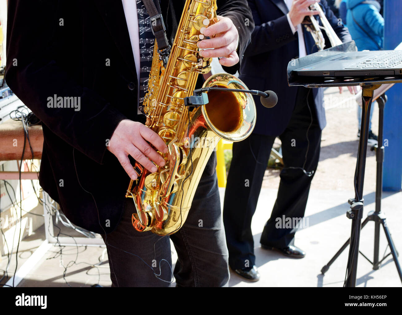 16.04.2016.Russia.Saint-Petersburg.Concert musicians playing wind ...