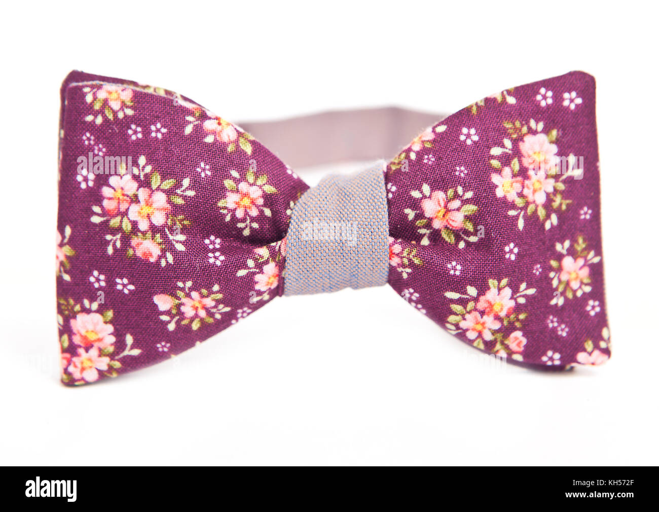 flower pattern bow tie isolate white background Stock Photo - Alamy