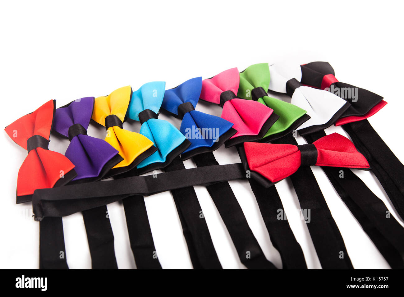 Collection set of colorful ribbon bows isolation on a white background ...