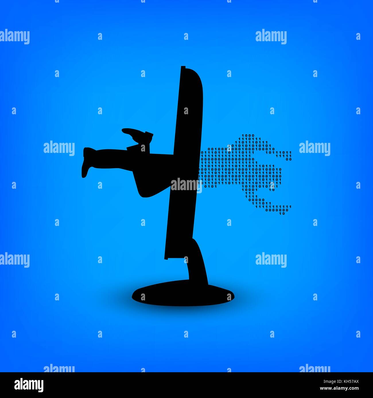 Jumping man in monitor. Vector illustration in eps10 Stock Vector Image ...