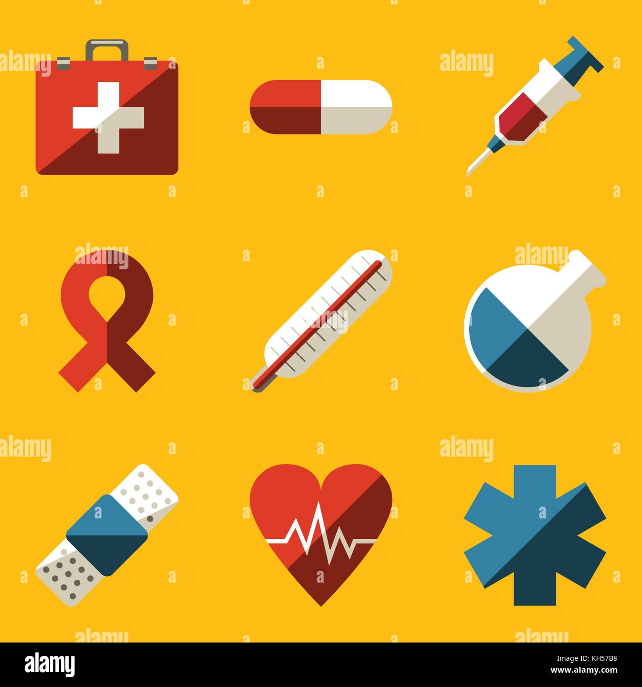 Flat icon set. Medical. Vector illustration in eps10 Stock Vector Image ...