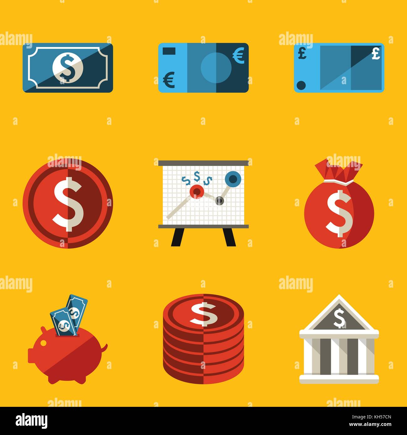 Flat icon set. Money. Vector illustration in eps10 Stock Vector Image ...