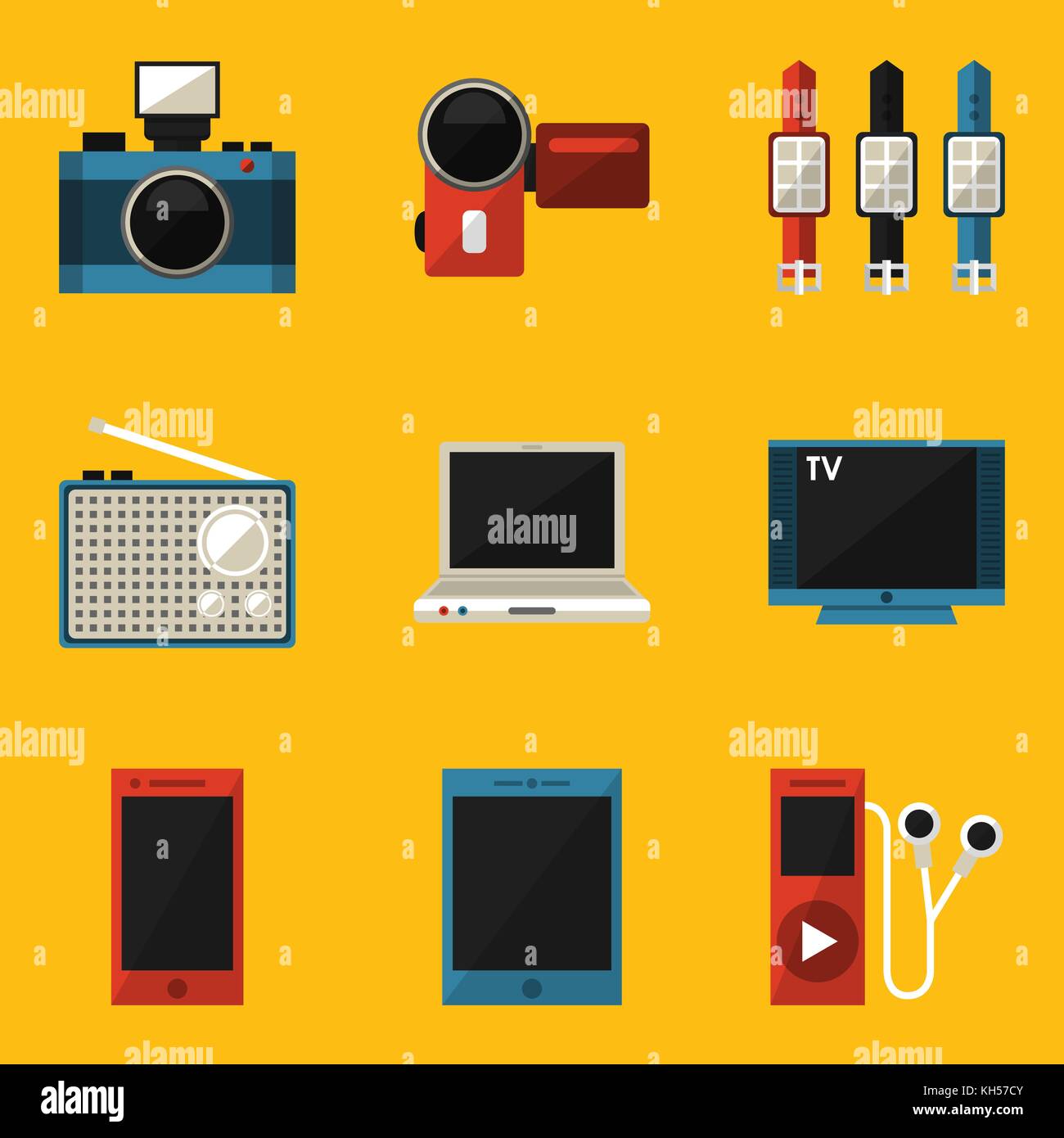 Flat icon set. Device. Vector illustration in eps10 Stock Vector Image ...