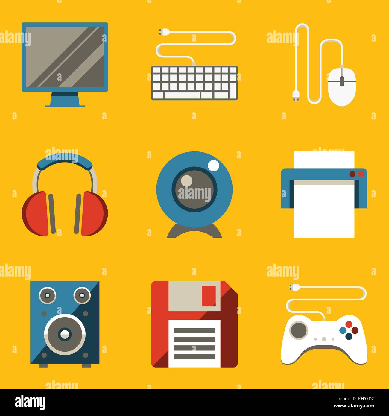 Flat icon set. Computer. Vector illustration in eps10 Stock Vector ...