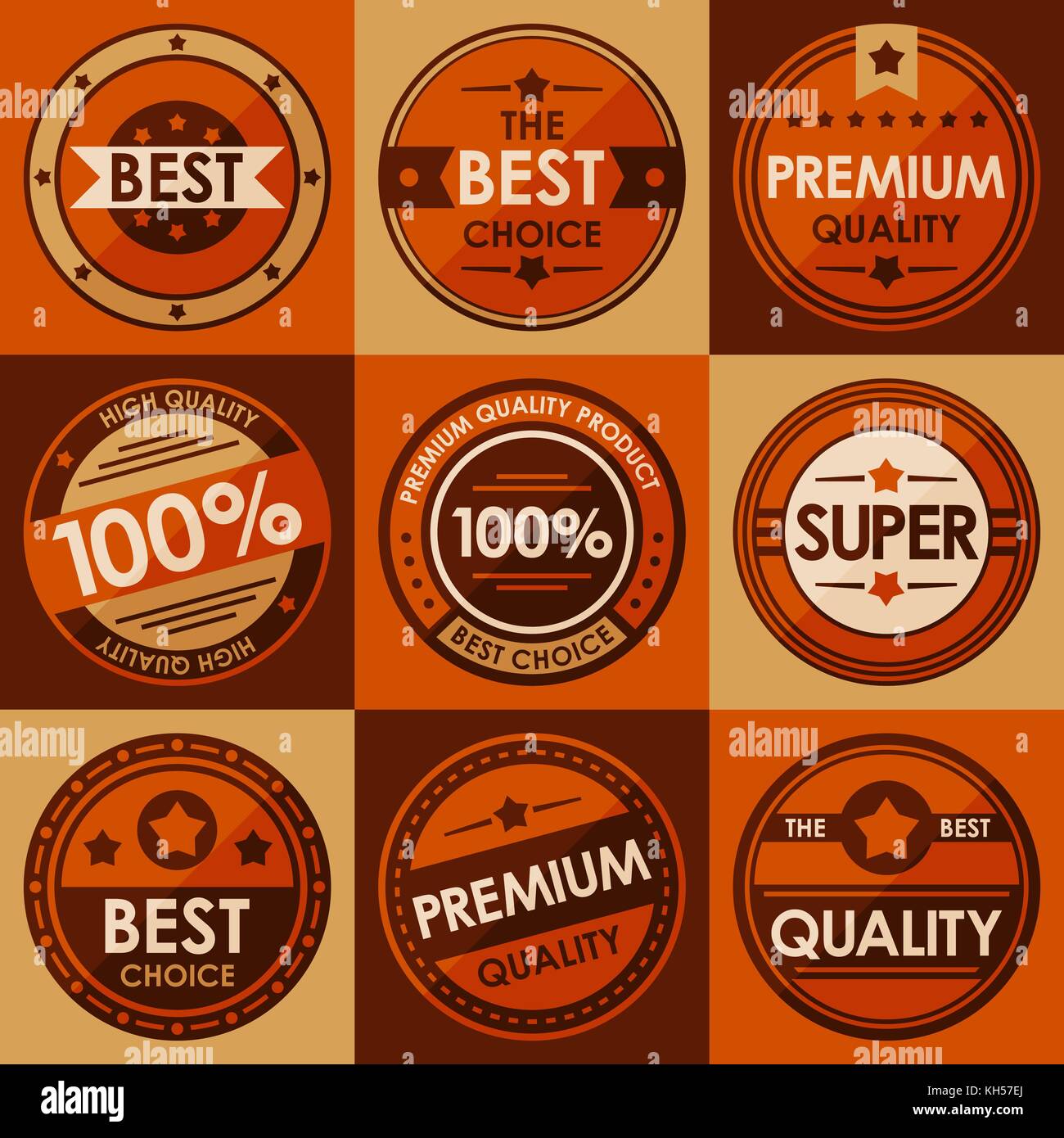 Set of retro vintage badges and labels. Flat Style. Vector illustration ...