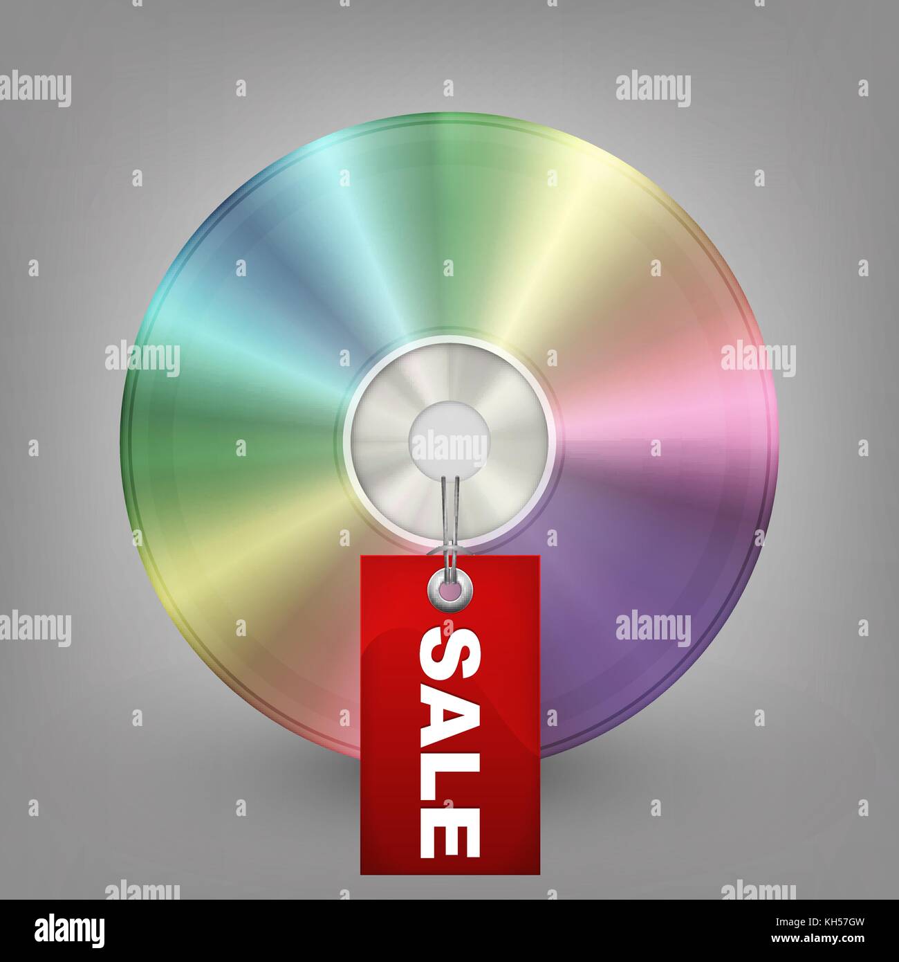 Blue-ray, DVD or CD disc with label sale. Vector illustration. Vector ...
