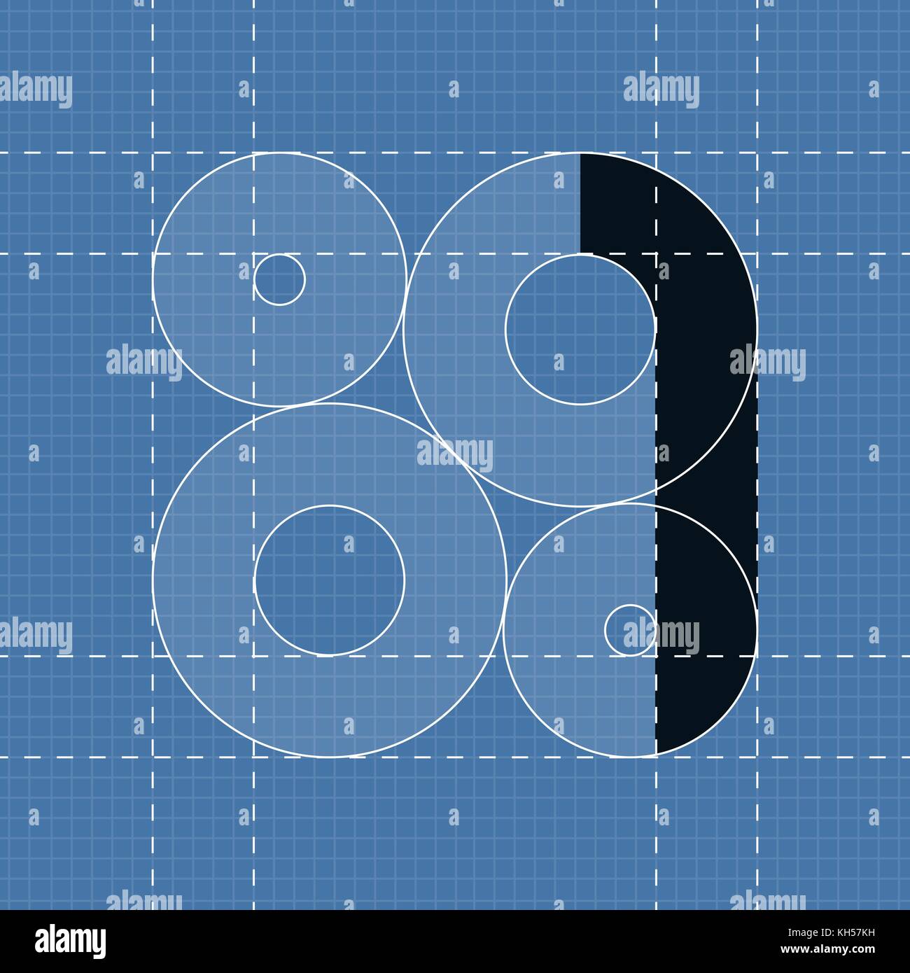 Round engineering font. Symbol 1. Vector illustration in eps10 Stock ...