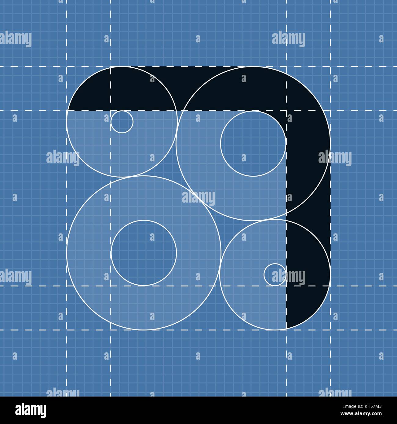 Round engineering font. Symbol 7 Vector illustration in eps10 Stock ...