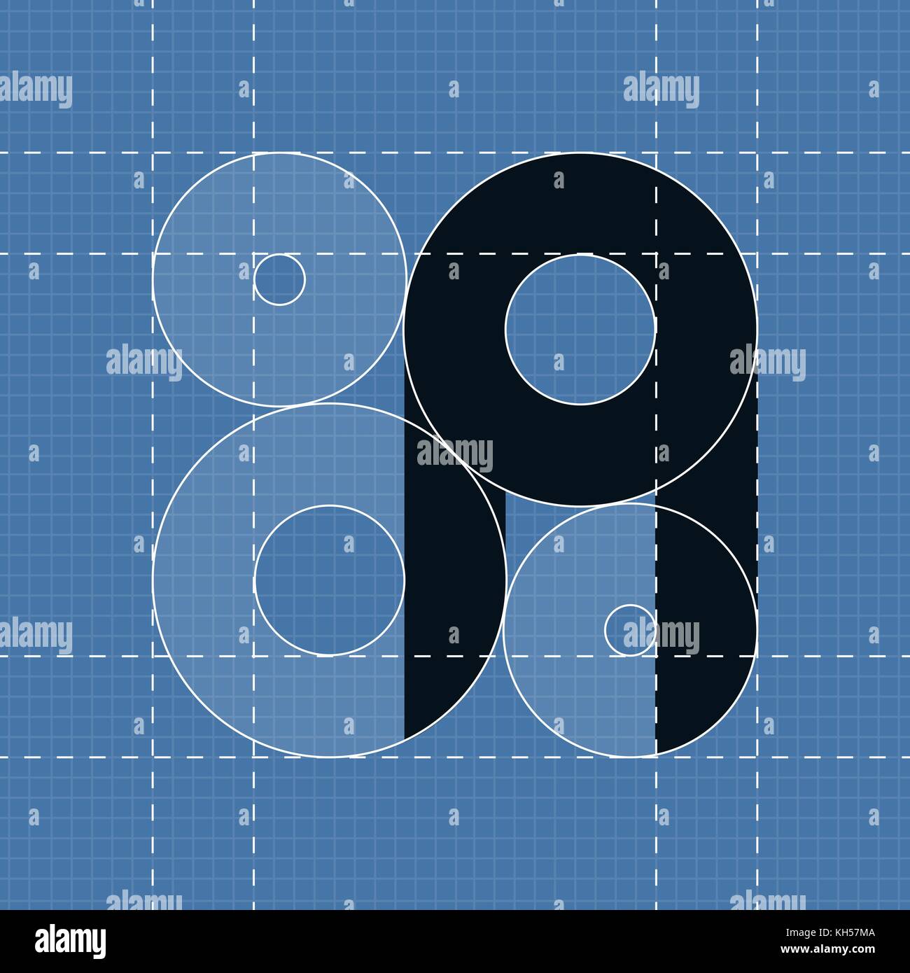 Round engineering font. Symbol A. Vector illustration in eps10 Stock ...