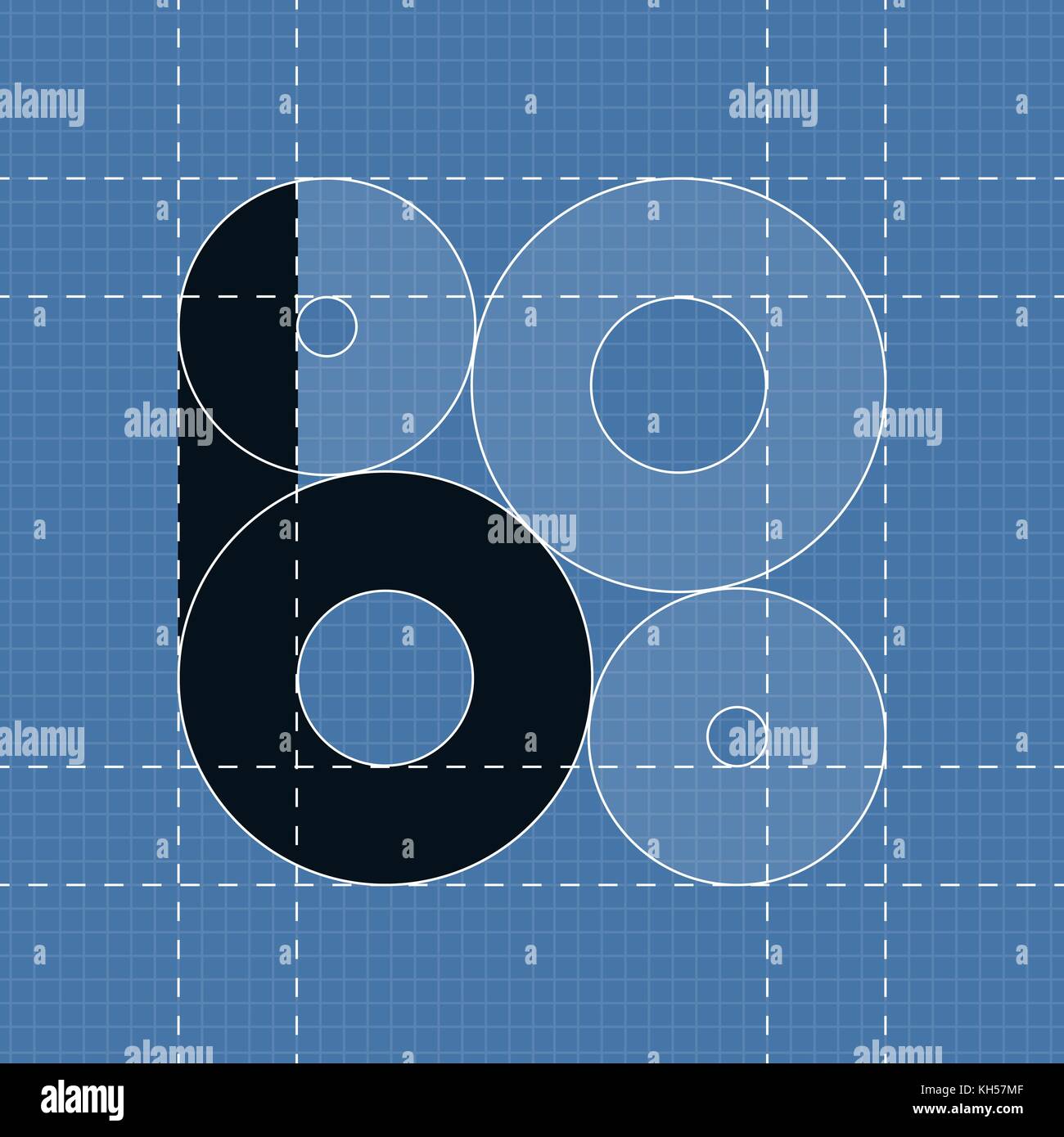 Round engineering font. Symbol B Vector illustration in eps10 Stock ...