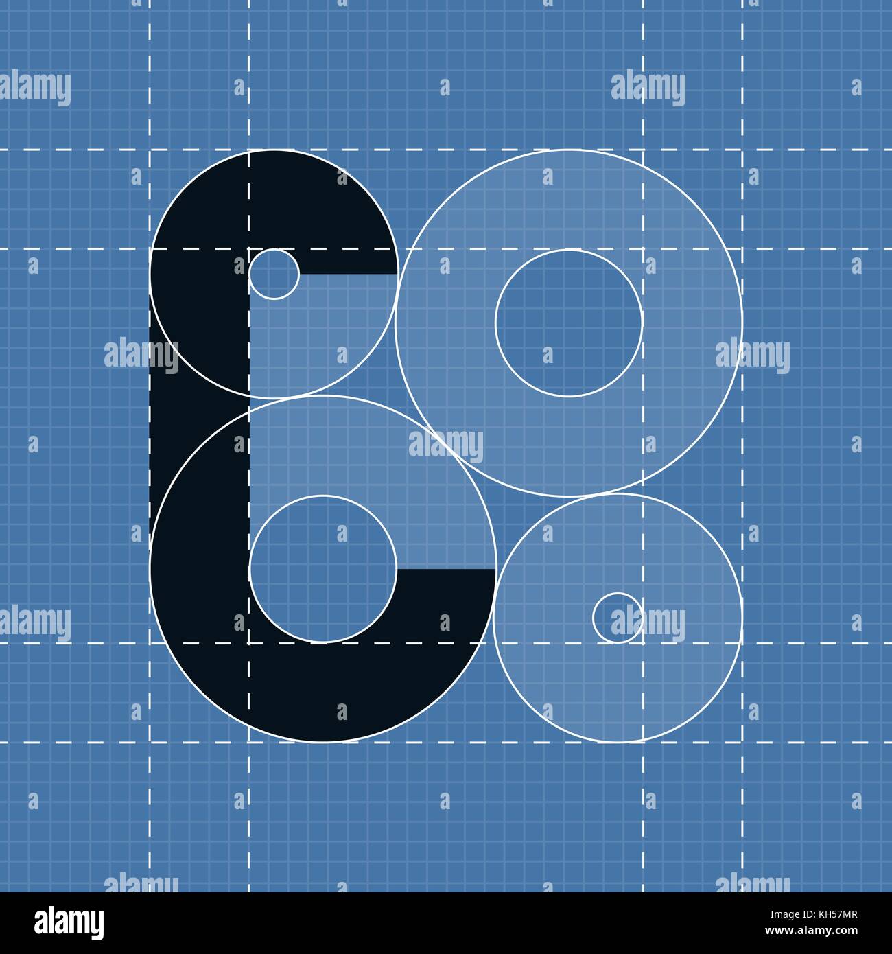 Round engineering font. Symbol C Vector illustration in eps10 Stock ...
