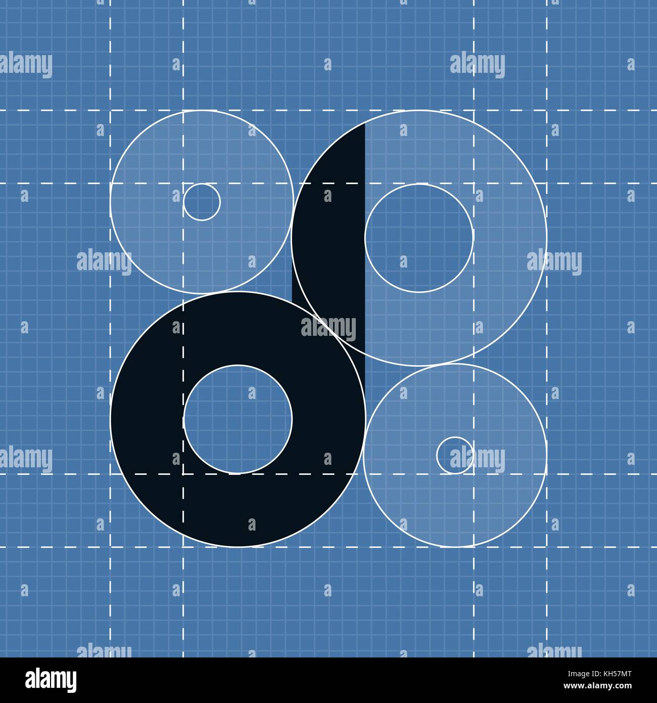 Round engineering font. Symbol D Vector illustration in eps10 Stock ...