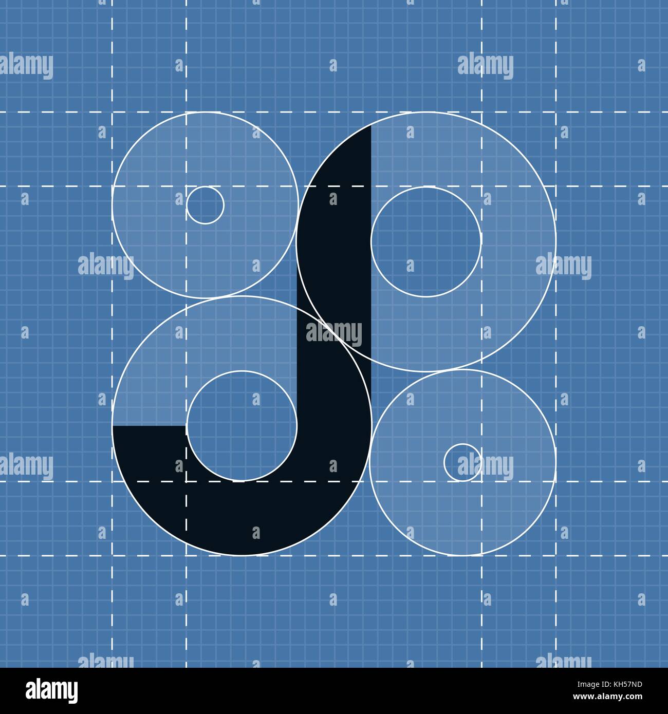 Round engineering font. Symbol J Vector illustration in eps10 Stock ...