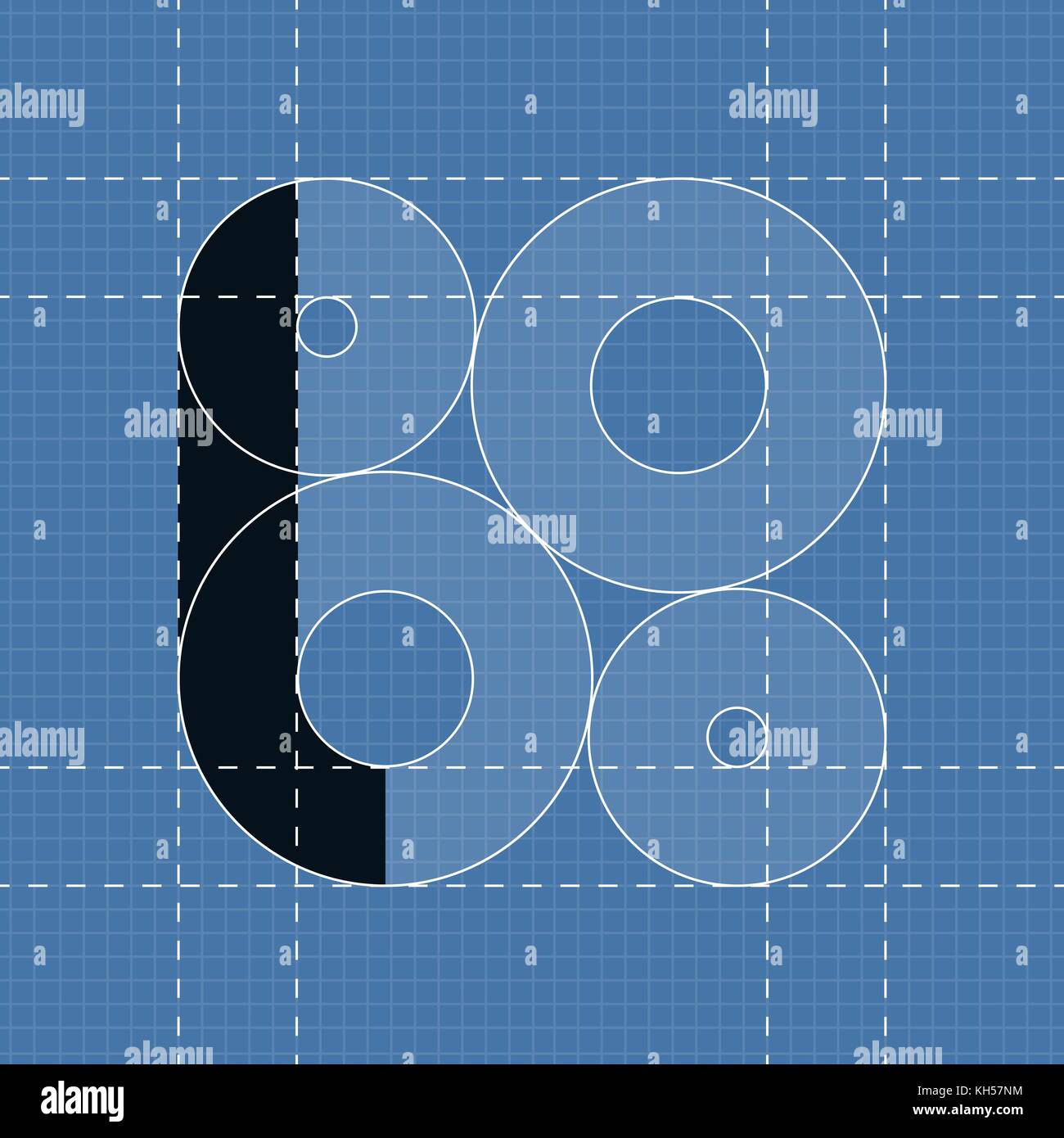Round engineering font. Symbol L. Vector illustration in eps10 Stock ...