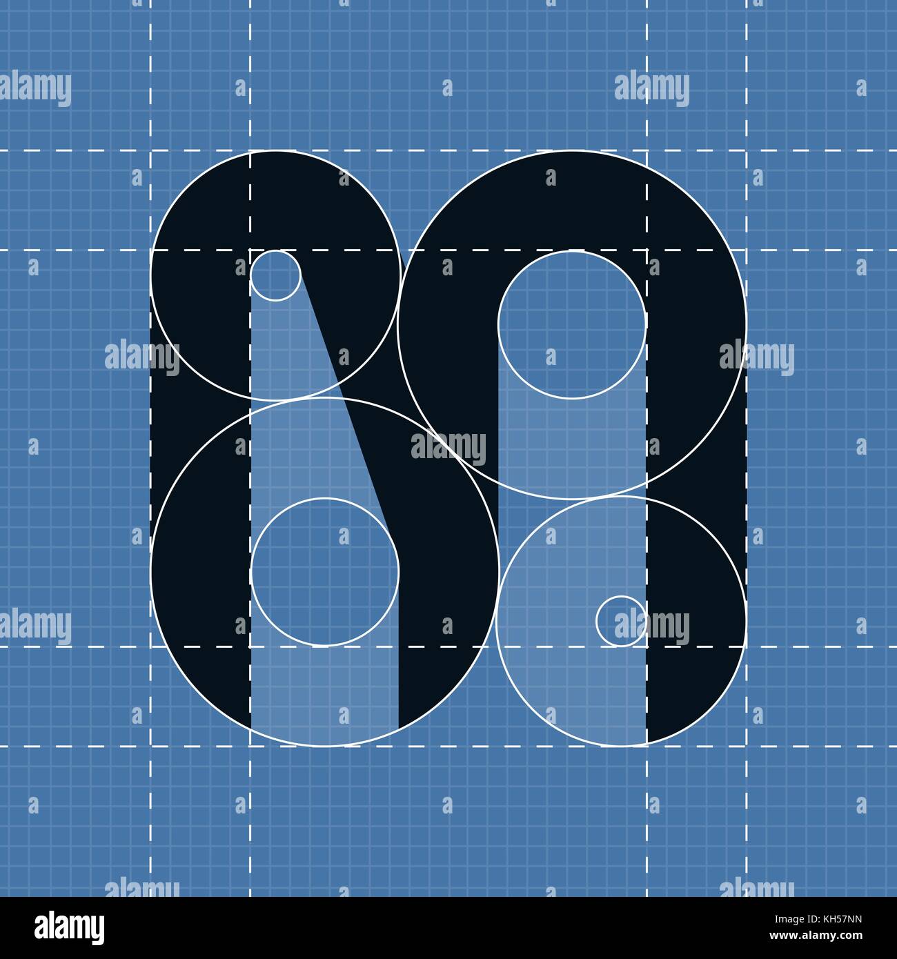 Round engineering font. Symbol M. Vector illustration in eps10 Stock ...