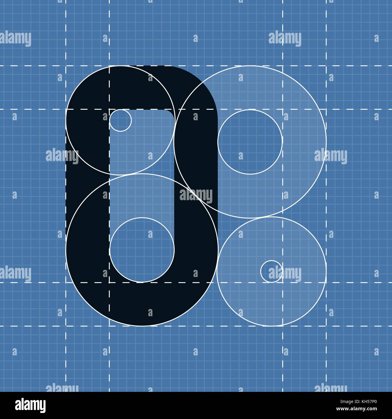 Round engineering font. Symbol O Vector illustration in eps10 Stock ...