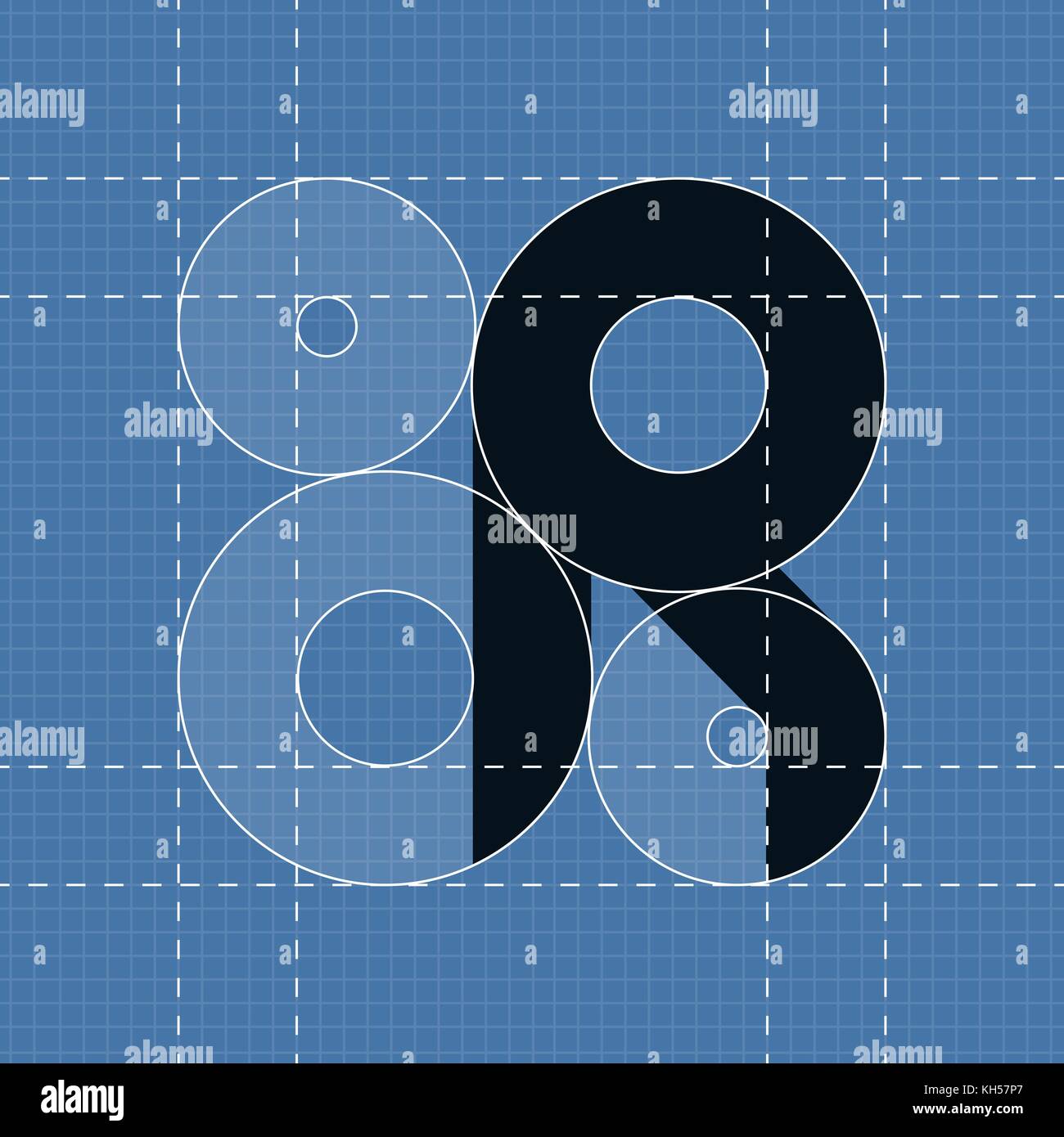 Round engineering font. Symbol R. Vector illustration in eps10 Stock ...