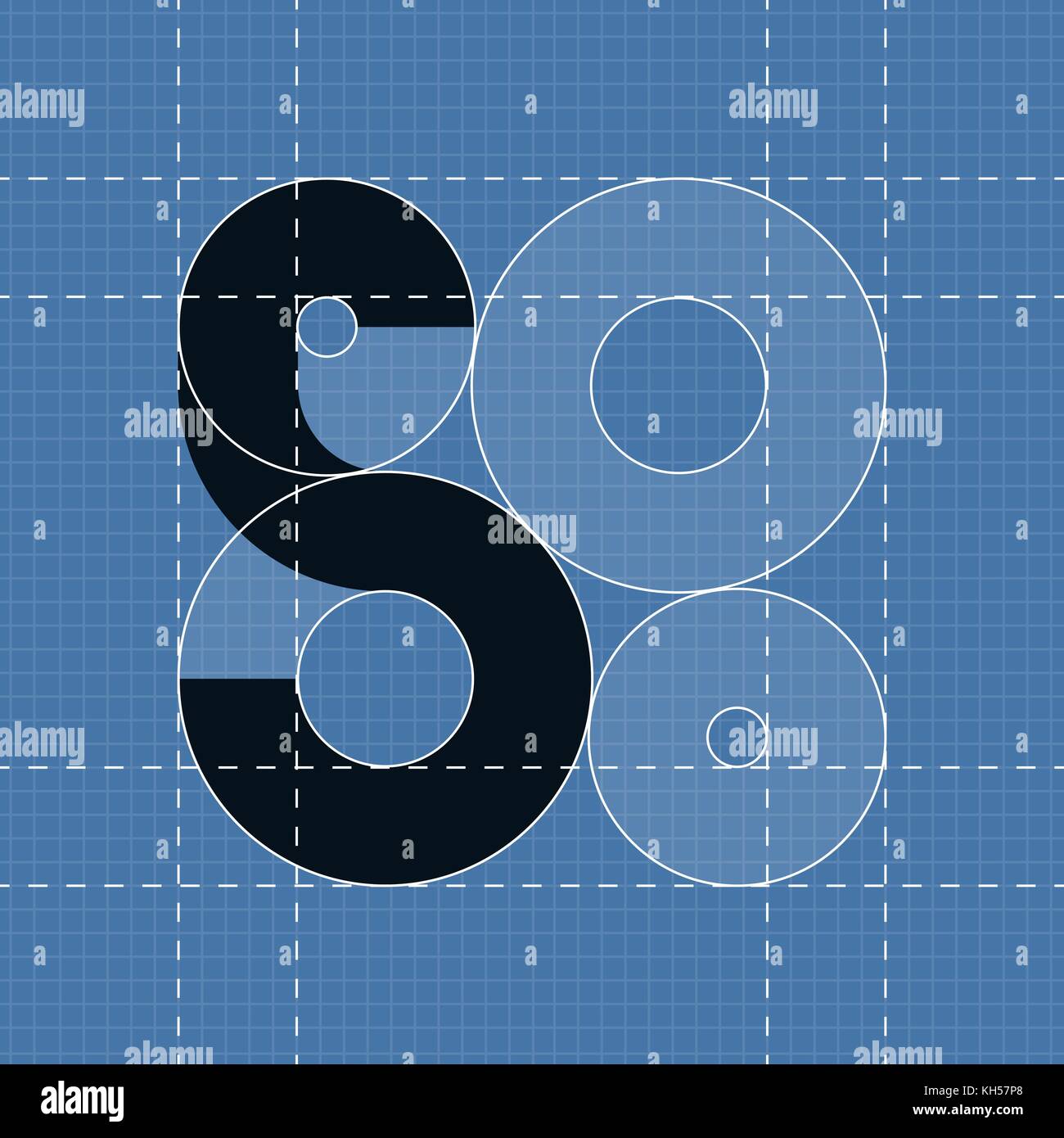 Round engineering font. Symbol S. Vector illustration in eps10 Stock ...