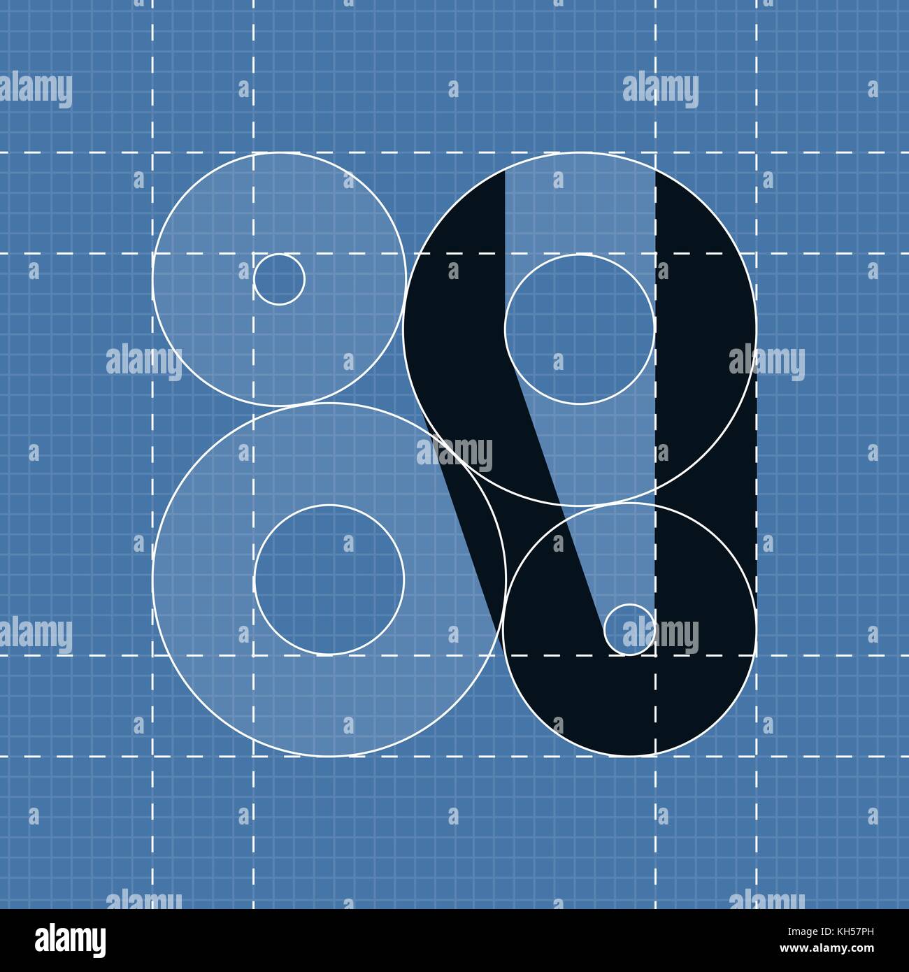 Round engineering font. Symbol V. Vector illustration in eps10 Stock ...