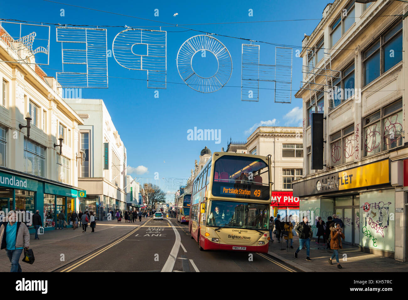 Brighton city centre, East Sussex, England Stock Photo - Alamy